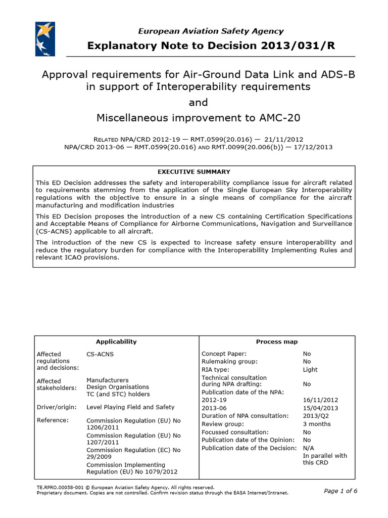 2013-031-R-EN To ED Decision 2013-031-R | PDF | Interoperability ...