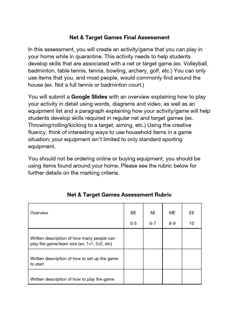 9 RL Net & Target Games Final Assessment | PDF