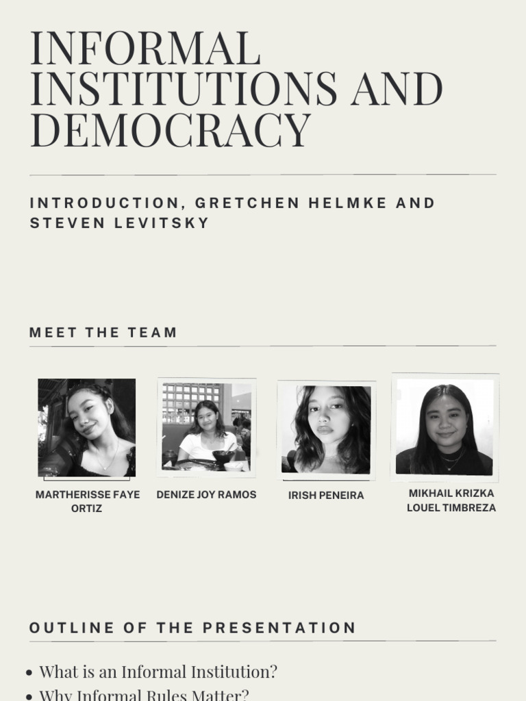 Group 5 Icp Informal Institutions | PDF | Institution | Accountability