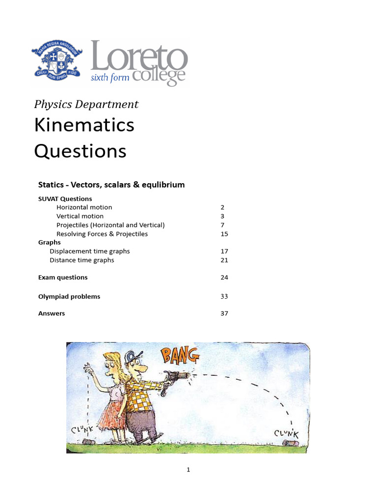 Kinematics - Questions | Download Free PDF | Acceleration | Velocity