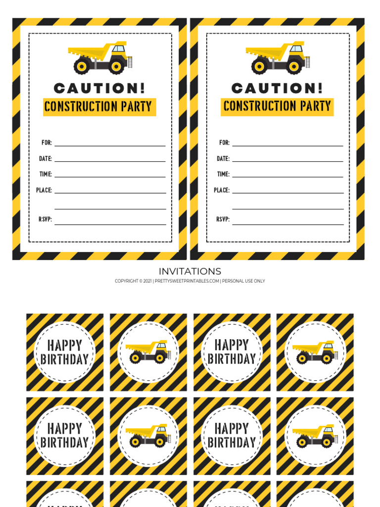 Free Construction Party Printables Pdf
