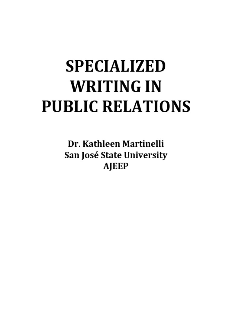 Specialized Writing in Public Relations | PDF | Attitude (Psychology ...