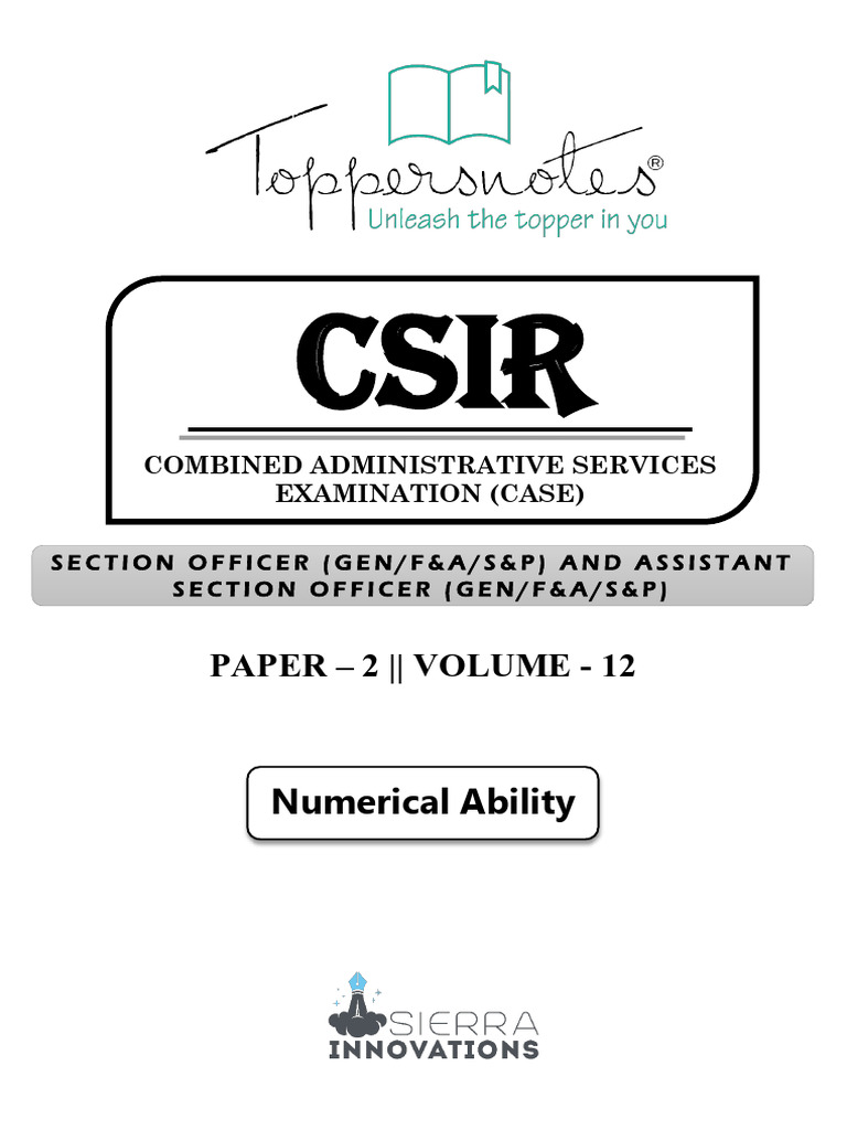 CSIR CASE English Medium Sample 12 | PDF