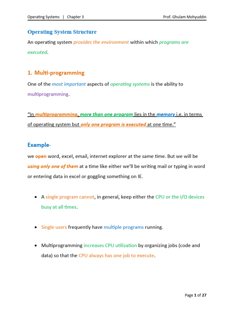 3-Operating System Structure | PDF | Process (Computing) | Computer Data Storage
