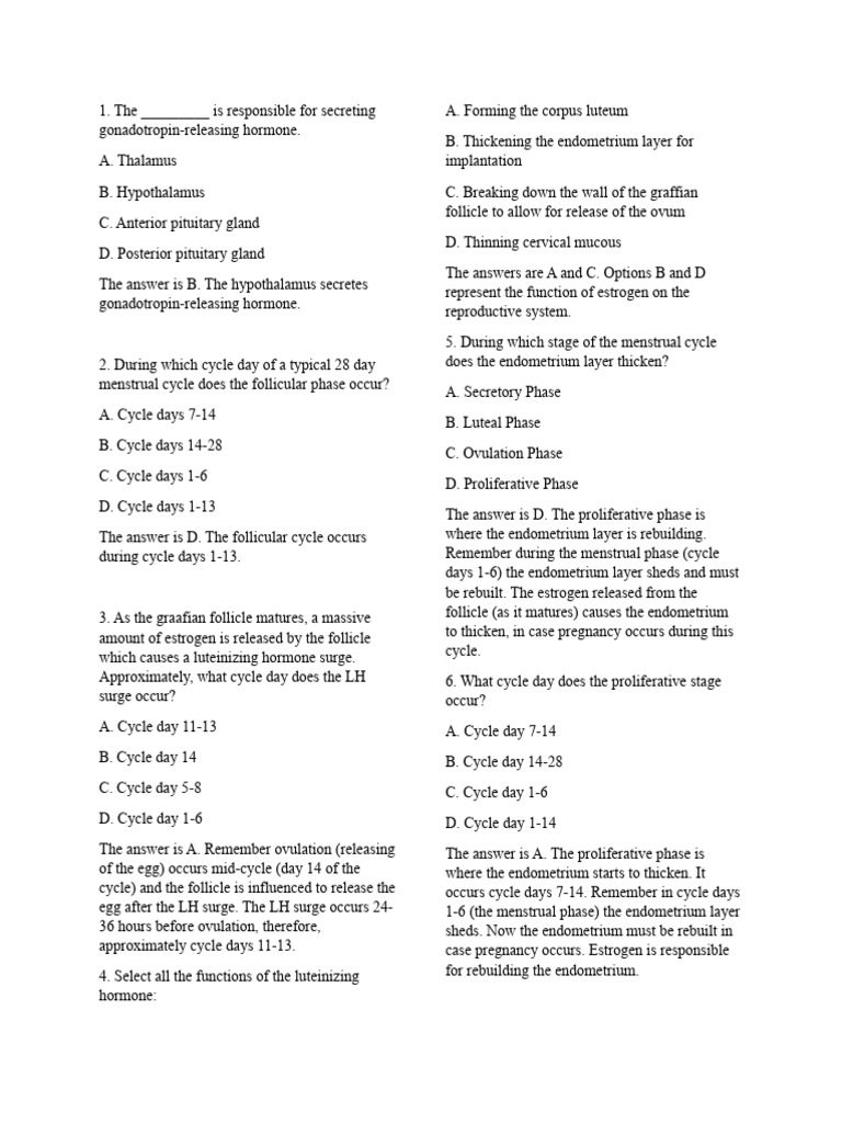 Menstrual Cycle Pdf Menstrual Cycle Luteinizing Hormone