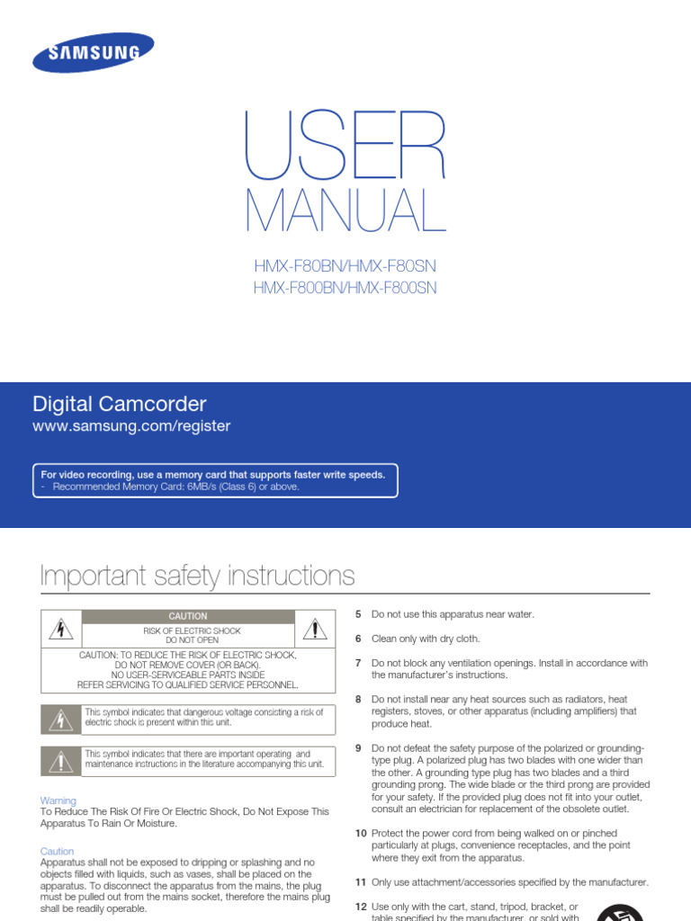 Manual: Digital Camcorder | PDF | Ac Power Plugs And Sockets ...