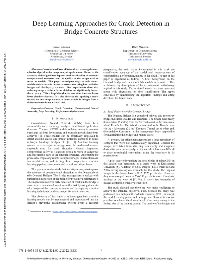 Deep Learning Approaches For Crack Detection In Bridge Concrete Structures Pdf Sensitivity
