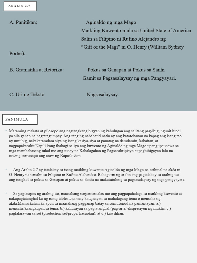 Aralin 2.7 Dex | PDF