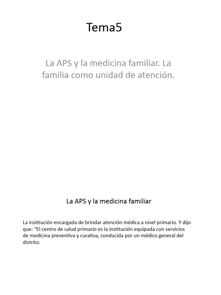 Clase Tema 5 | PDF | Medicina Familiar | Medicina