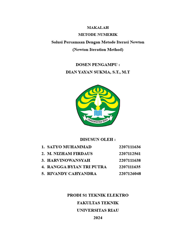 Metode Iterasi Titik Tetap dalam Numerik | PDF