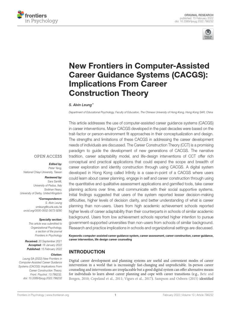 Computer Assisted Career Guidance | PDF