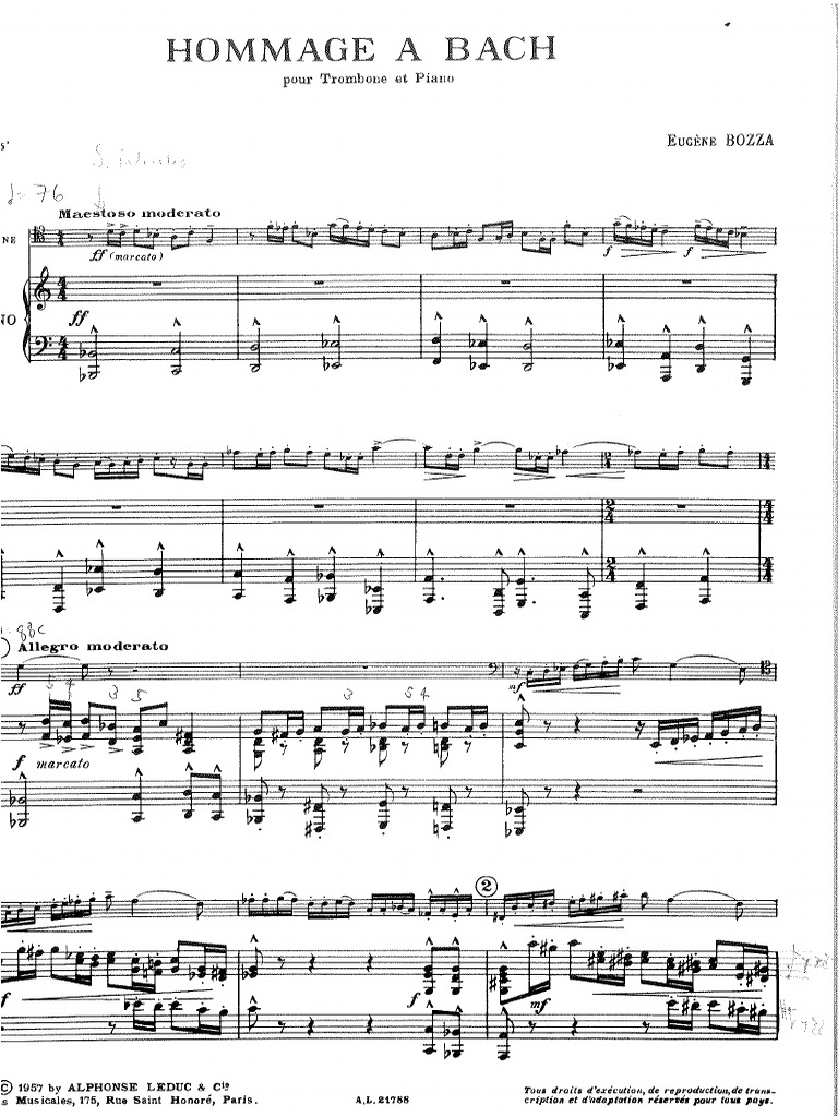Hommage-A-Bach-Bozza Piano | PDF