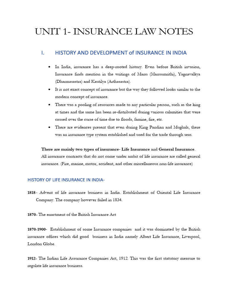 History of Insurance Law in India | PDF | Insurance | Liability Insurance