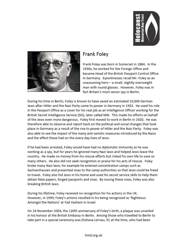 Frank Foley | PDF | World War II | International Relations