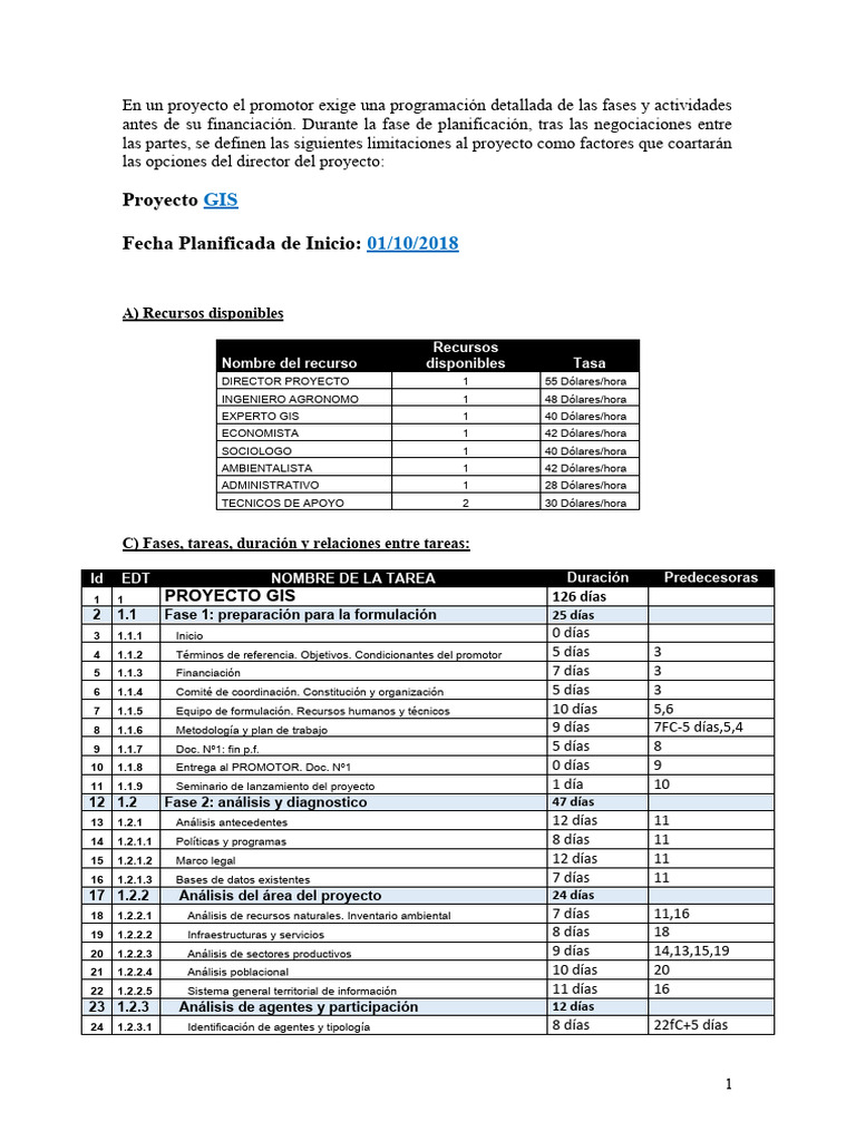 EDT PROYECTO GIS | PDF