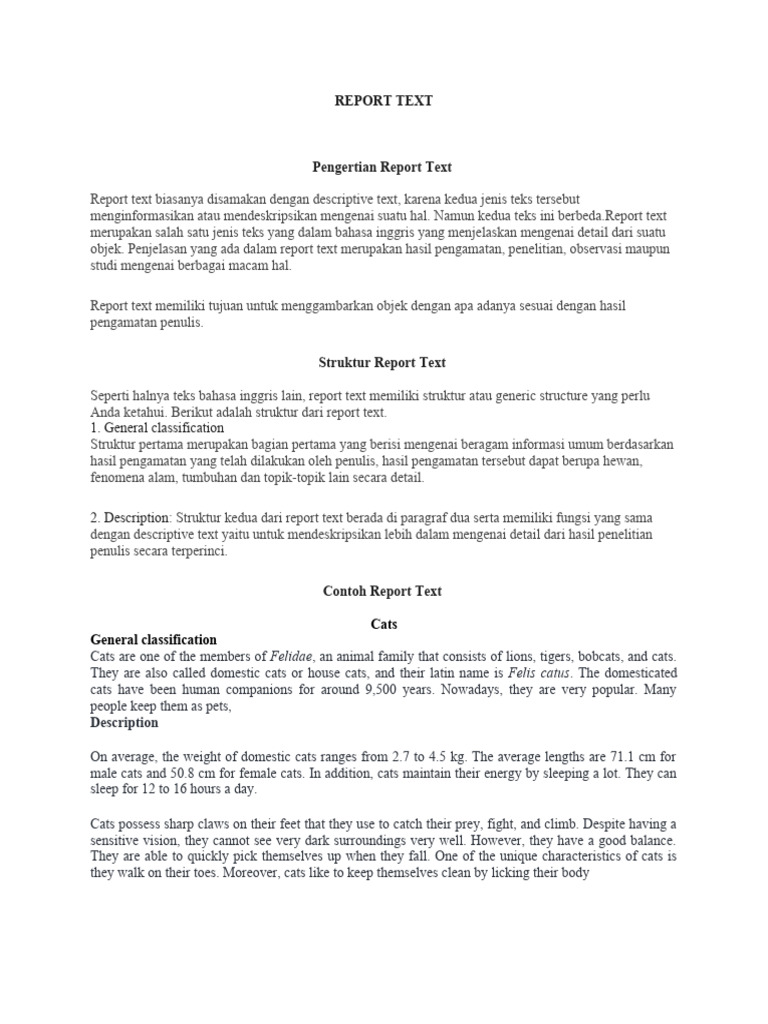 Materi Report Text | PDF | Kajian Bahasa Asing | Sains & Matematika