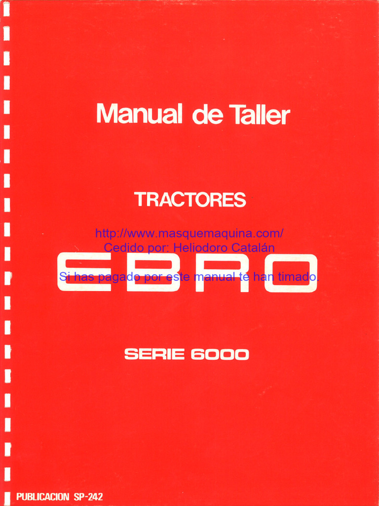 Manual de Taller Tractores EBRO 6000 | PDF