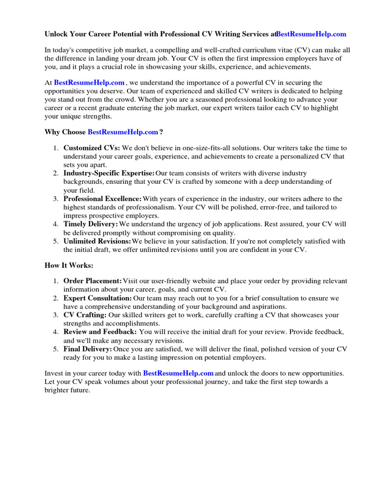 CV Writing Format Sample | PDF | Résumé