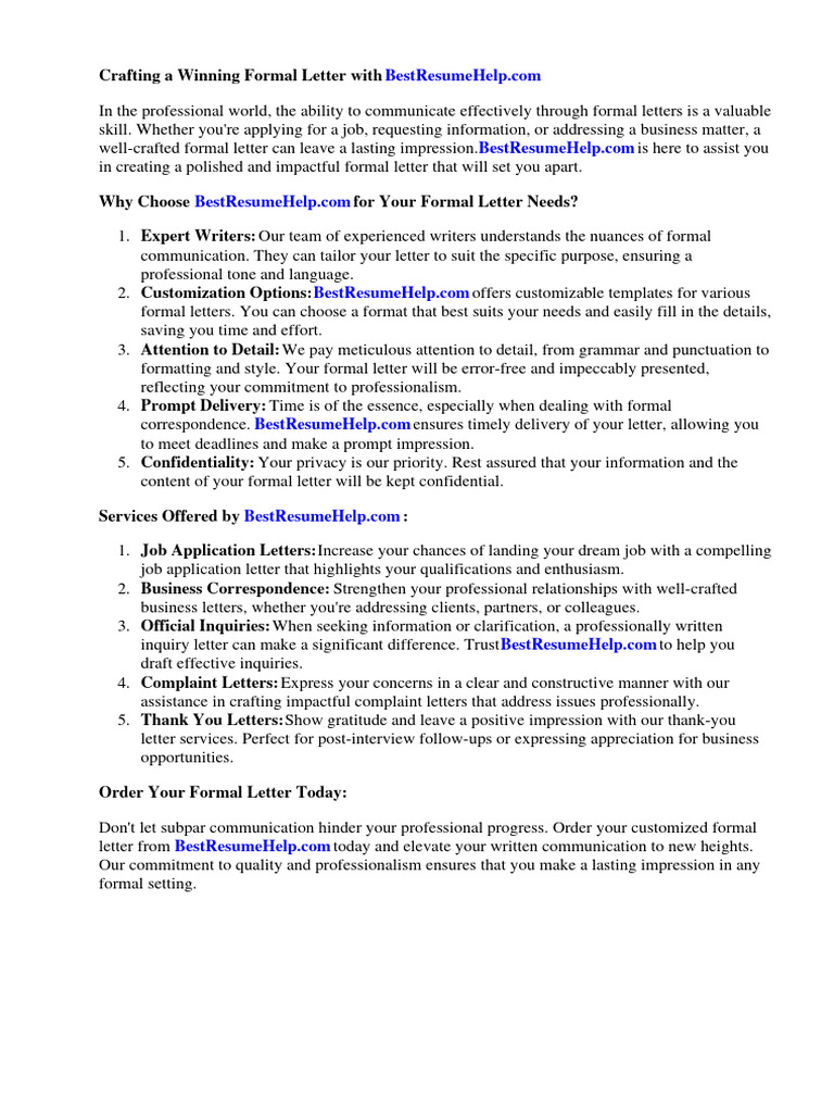 Formal Letter Format HSC | Download Free PDF | Communication | Human ...