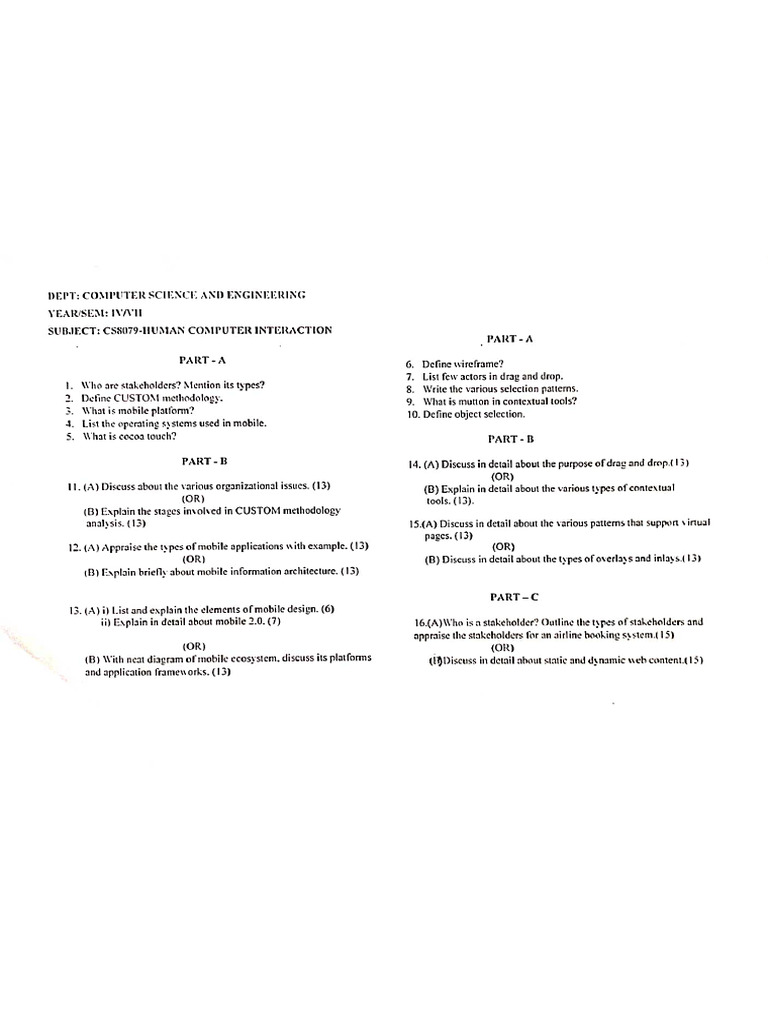 Hci 2 Marks Ciat | PDF