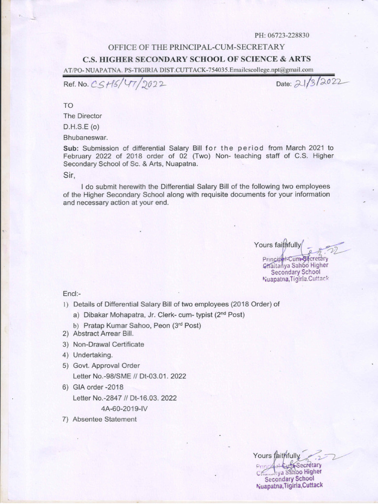 Differential Salary Bill | PDF