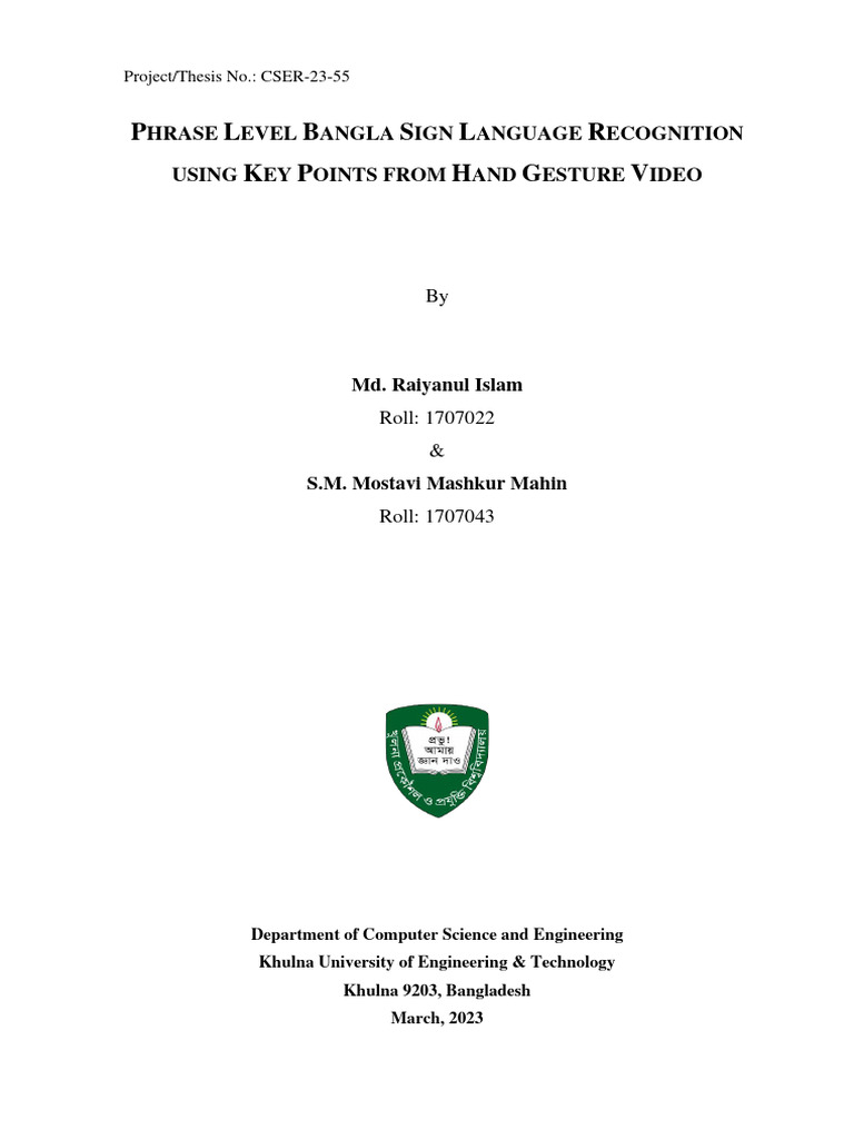 Final v5 PHRASE LEVEL BANGLA SIGN RECOGNITION USING KEY POINTS FROM ...