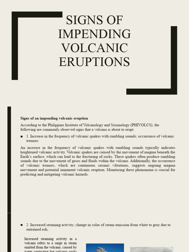 Report - Signs of Impending Volcanic Eruption | PDF