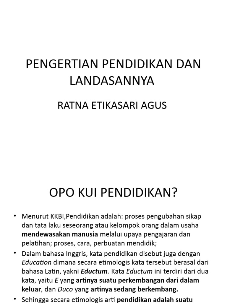 Definisi dan Landasan Pendidikan | PDF