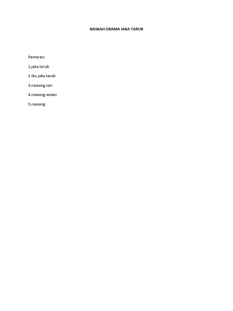 Naskah Drama Jaka Tarub | PDF