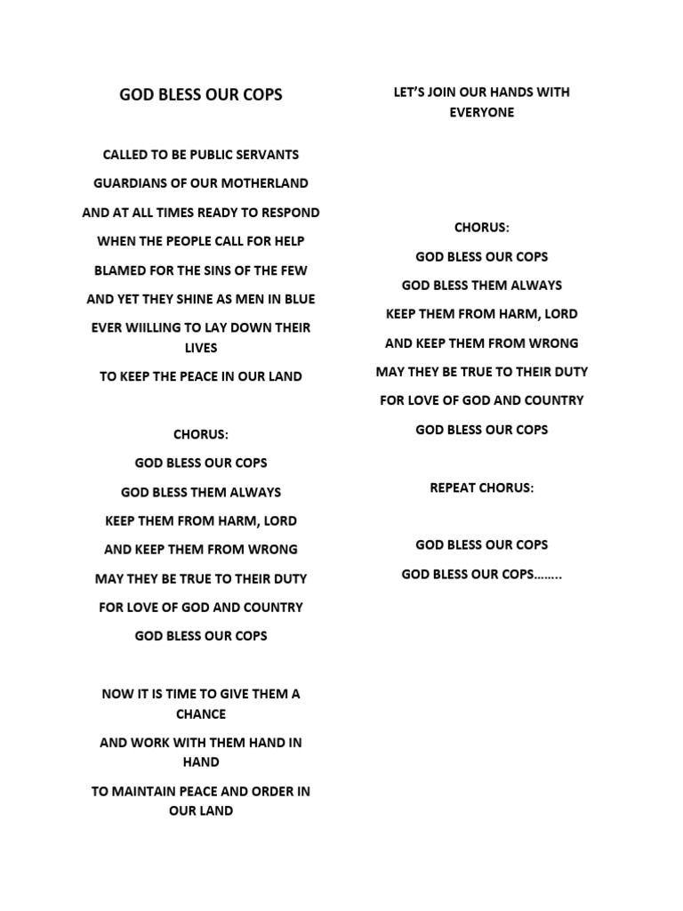God Bless Our Cops: A Tribute | PDF | Foreign Language Studies ...
