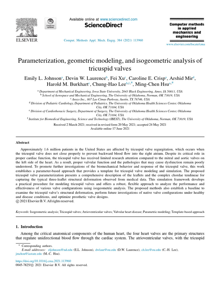 Parameterization, Geometric Modeling, and Isogeometric Analysis of | PDF | Heart Valve | Heart