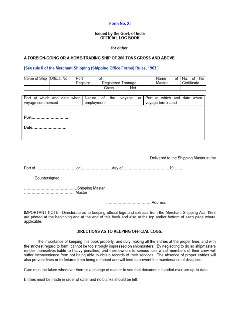 Official Log Book - General | Download Free PDF | Shipping
