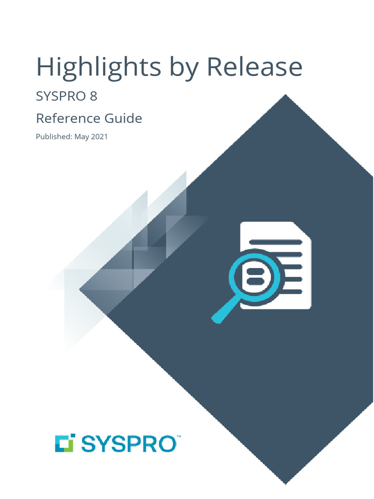 Syspro 8 Features Reference Guide | PDF | Value Added Tax | Databases