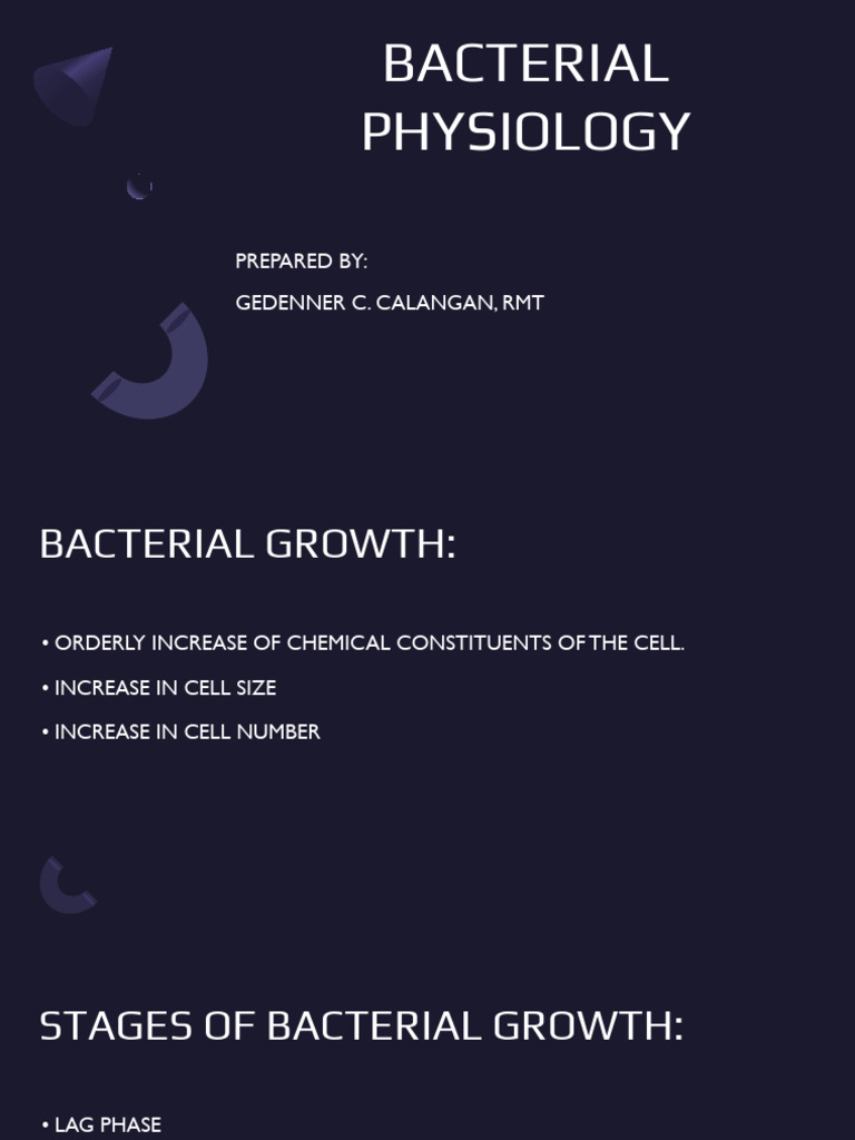 Bacterial Physiology | PDF