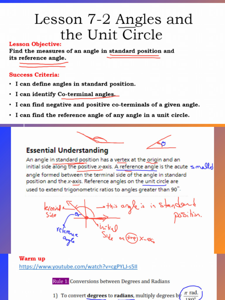 7.2 Answer Key Acute Angles Unit Circles | PDF