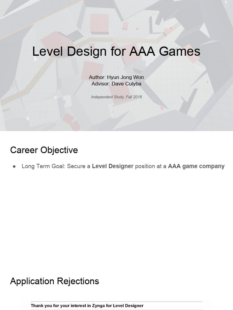 AAA Level Design Techniques and Insights | PDF | Design