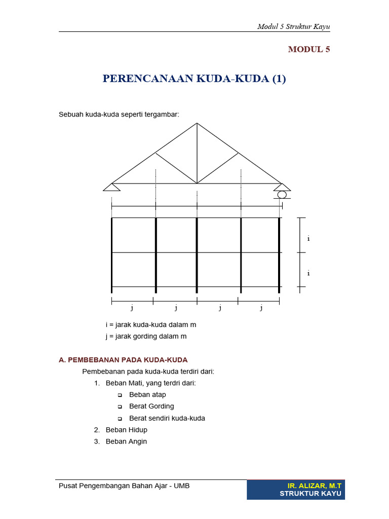 Perencanaan Kuda-Kuda Kayu | PDF