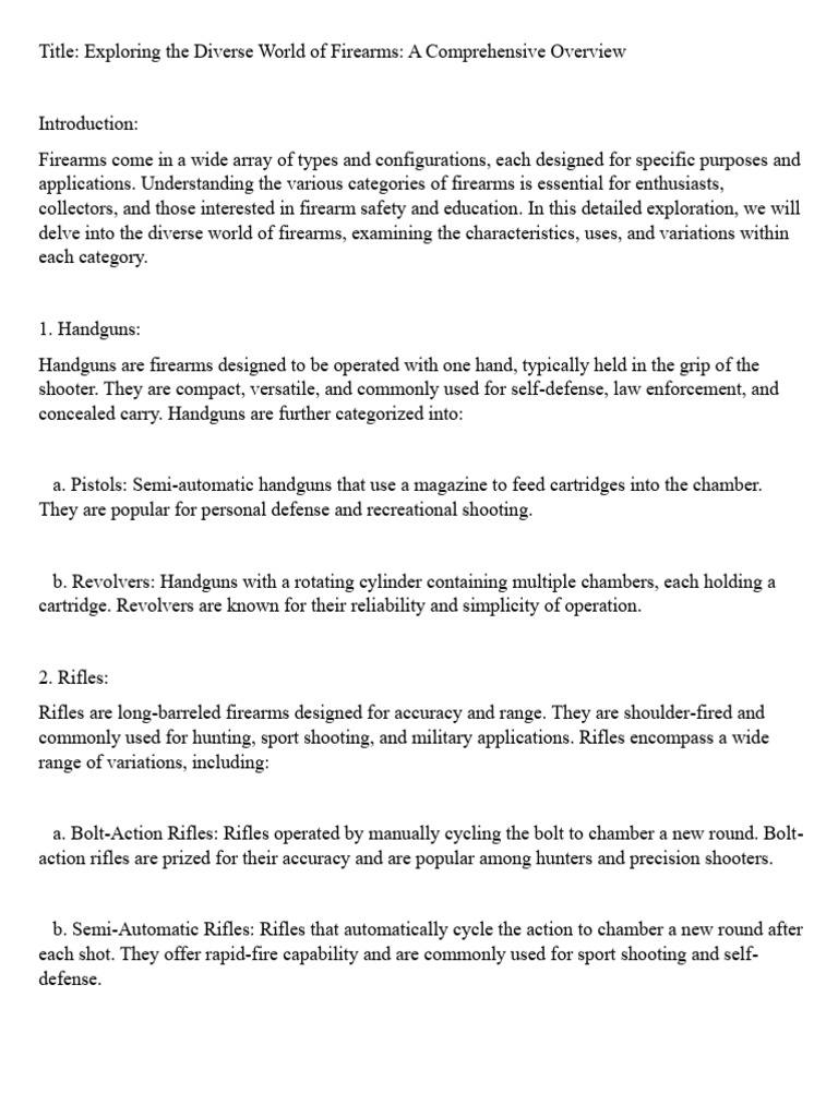 Firearms Types | PDF | Firearms | Shotgun