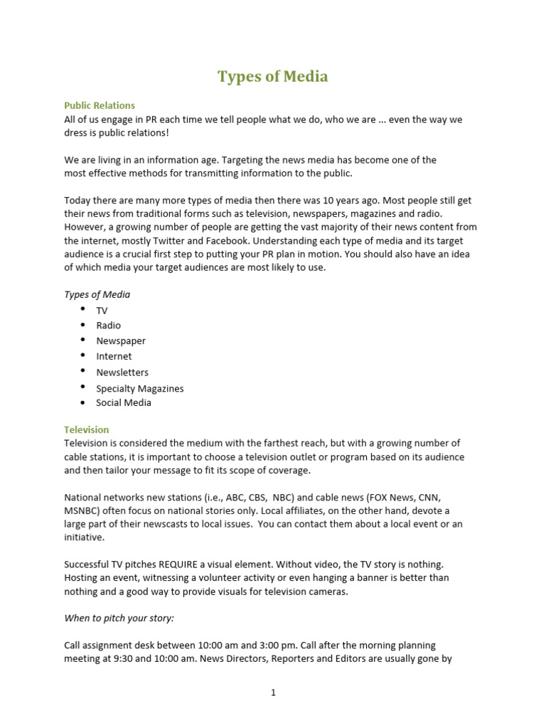 Types of Media | PDF | Mass Media | Digital Marketing