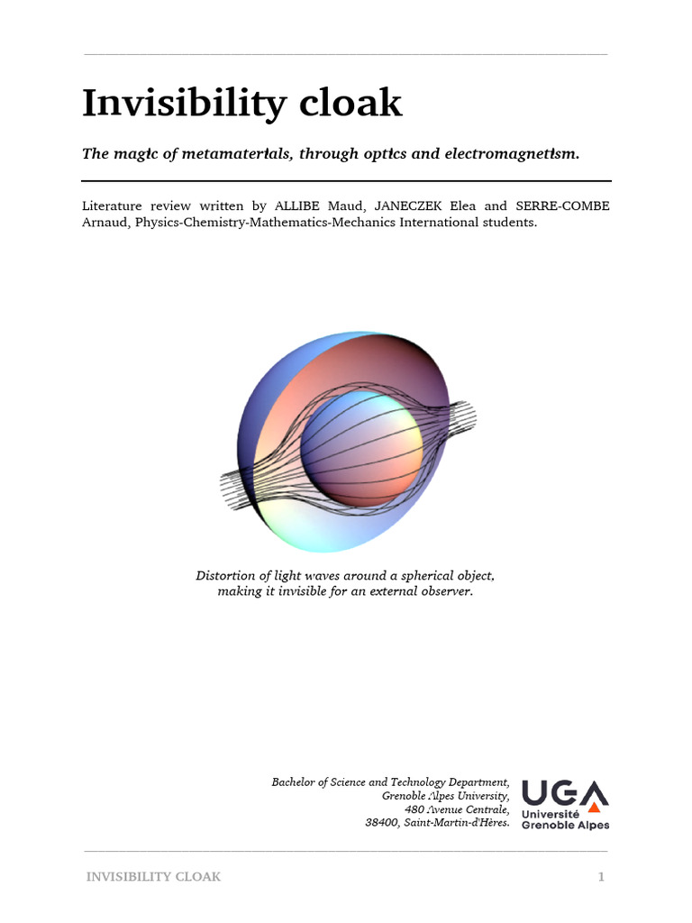 Invisibility Cloak | PDF | Light | Metamaterial