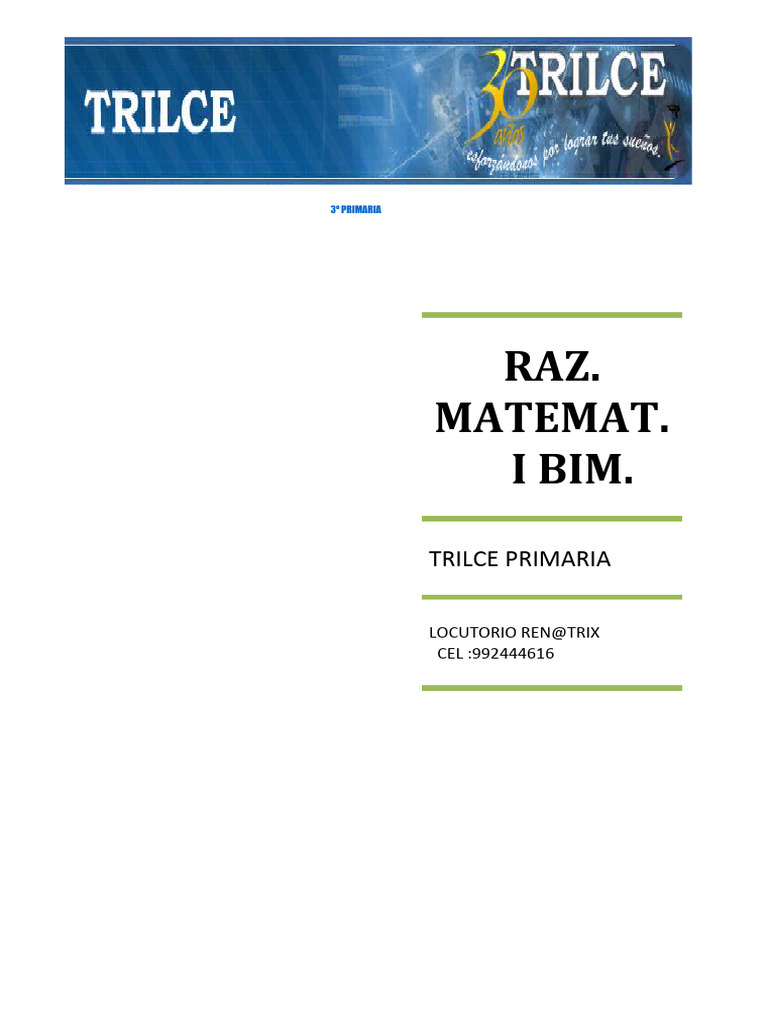 Raz. Mat. I Bim | PDF | Matemáticas | Aritmética