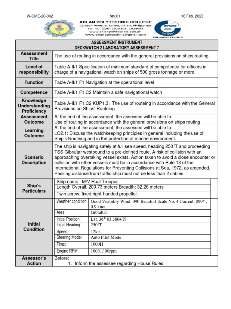 7 DWATCH 2 The Use of Routing in Accordance With The General Provisions ...