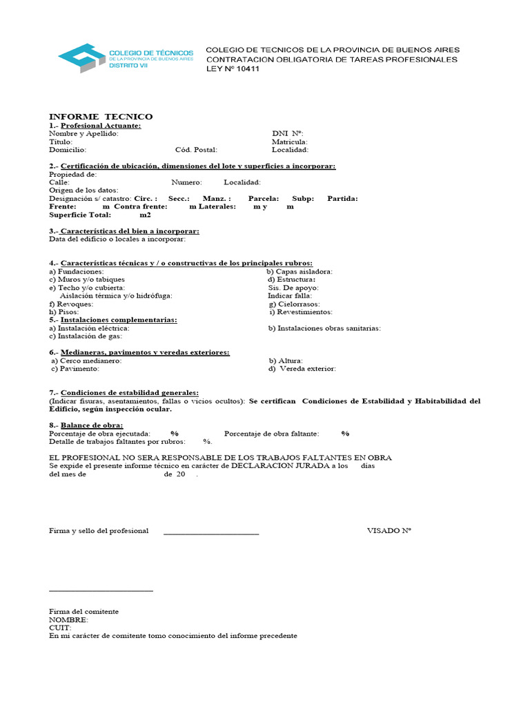 Plantilla para Informe Tecnico | PDF