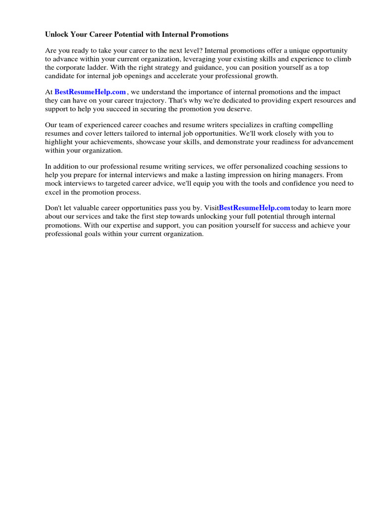 Internal Promotion Cover Letter | PDF | Résumé | Creativity