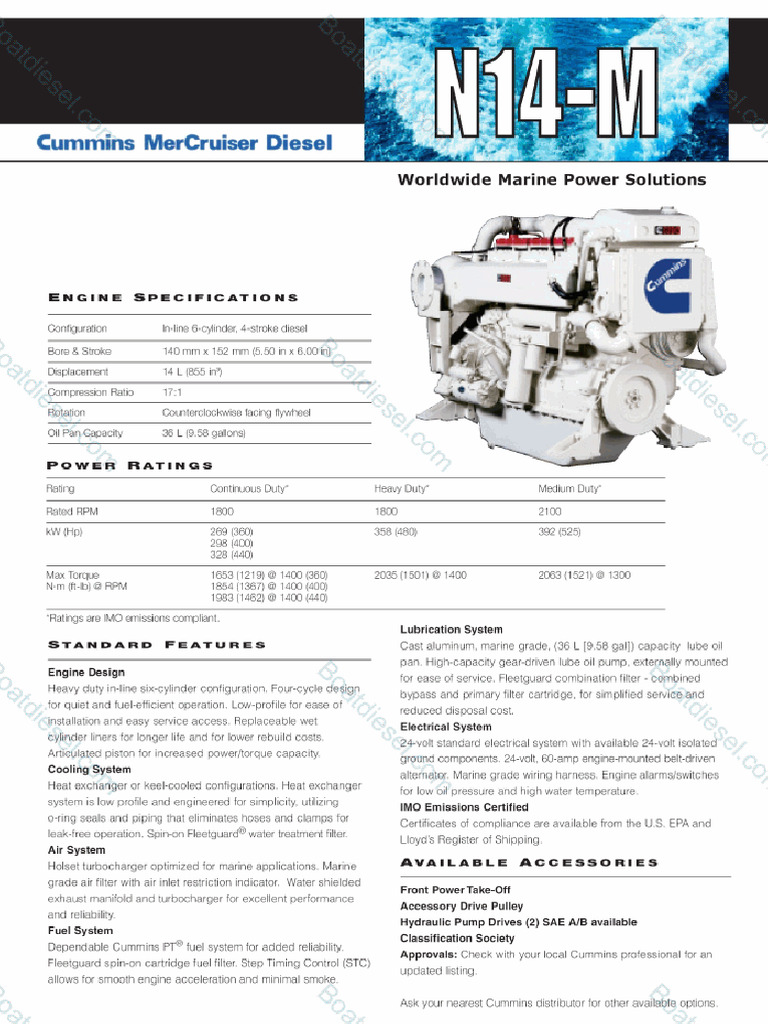 Cummins n14 Marine Specs | PDF