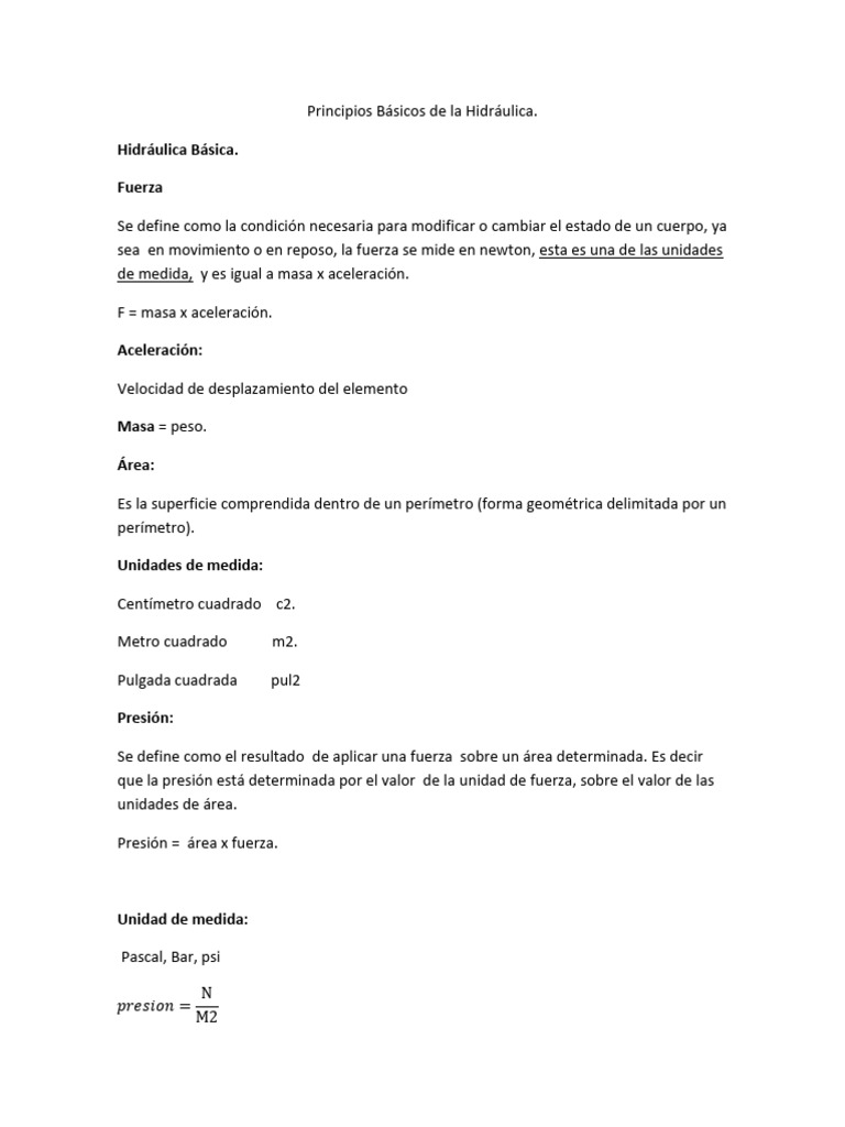 Principios Básicos de La Hidráulica 2 | PDF | Líquidos | Bomba