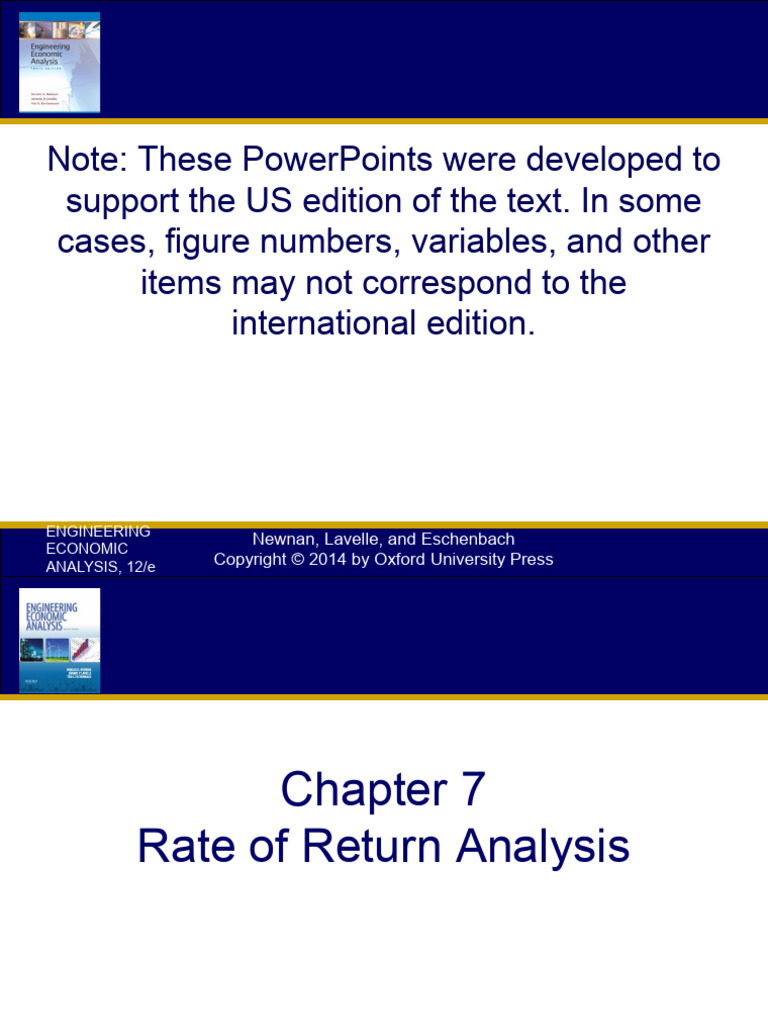 Minggu 6 Chapter 07 Rate of Return Analysis - 12e XE-REV | PDF | Bonds ...