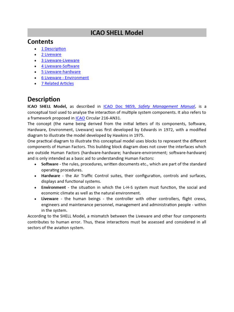 Icao Shell Model | PDF