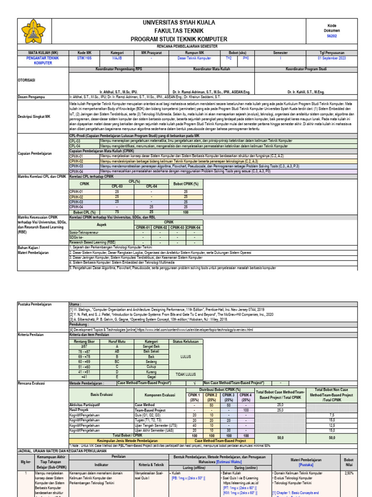 (Contoh) Rps Obe - Uraian Rps-1 | PDF | Teknologi & Rekayasa