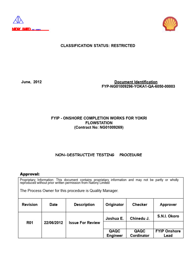 NDT Procedure | Download Free PDF | Nondestructive Testing | Radiation ...